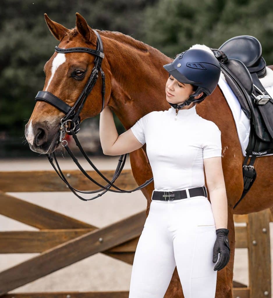Emily Competition Riding Top | White - Voler Equestrian